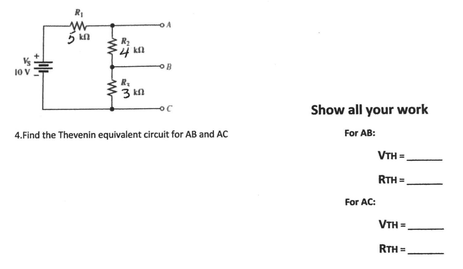 Solved kn ka & kn Show all your work 4. Find the Thevenin | Chegg.com