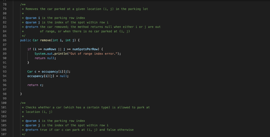 Solved Task 3. Complete / revise the ParkingLot class. For | Chegg.com