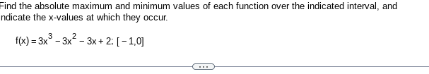Solved Ind The Absolute Maximum And Minimum Values Of Each