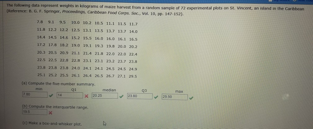 Solved The following data represent weights in kilograms of | Chegg.com
