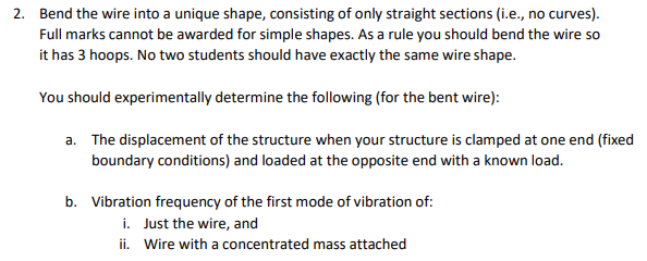 Solved 2. Bend the wire into a unique shape, consisting of | Chegg.com