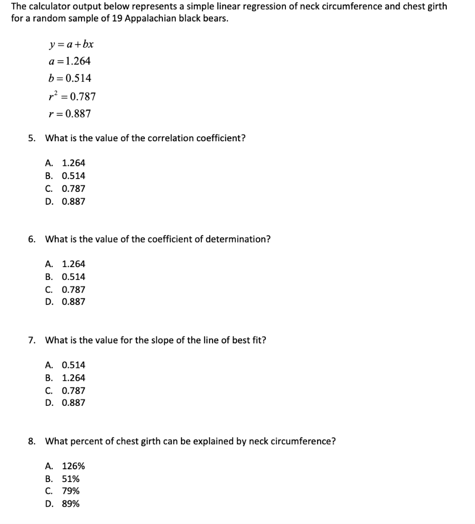 Solved The calculator output below represents a simple | Chegg.com