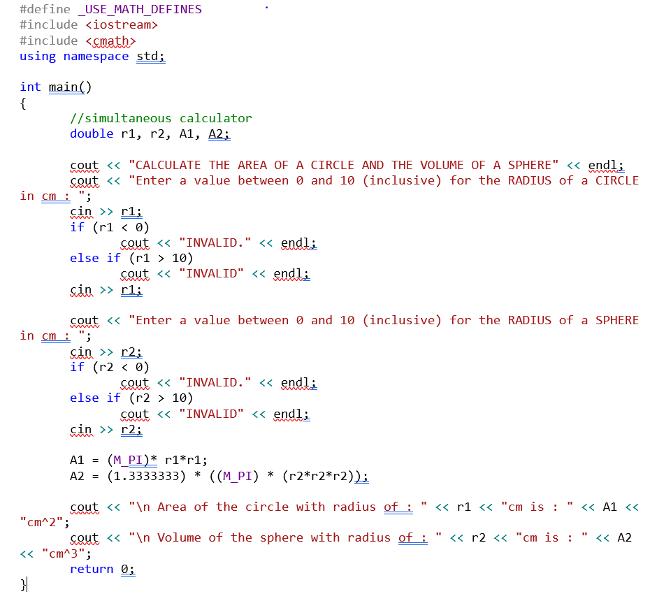 Solved #define _USE_MATH_DEFINES #include #include using | Chegg.com