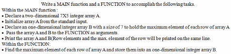 Solved C program C program Solve this problem with C | Chegg.com