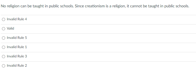 Solved No religion can be taught in public schools. Since | Chegg.com