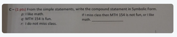 Solved C-(1 pts) From the simple statements, write the | Chegg.com