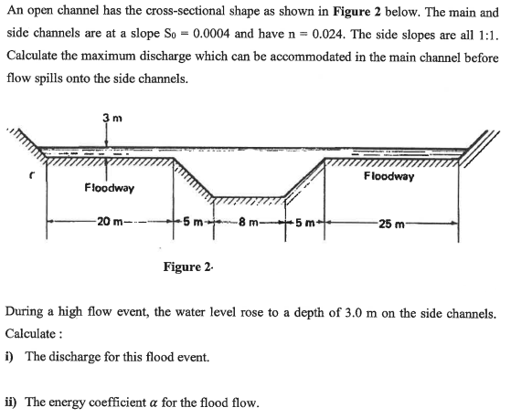 Solved An open channel has the cross-sectional shape as | Chegg.com