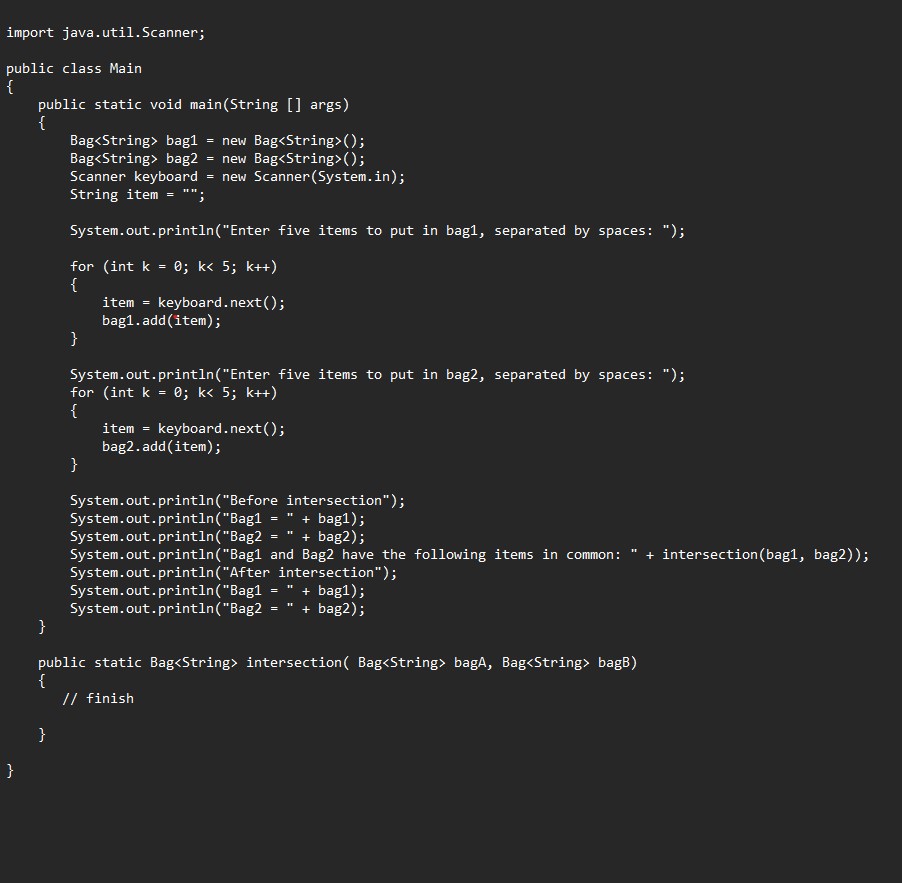Solved You may wish to refer to the following Bag UML | Chegg.com