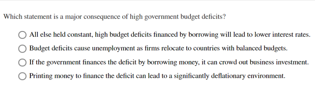 Solved Which statement is a major consequence of high | Chegg.com