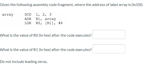 Solved Given The Following Assembly Code Fragment Where The 4906