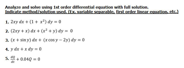 Solved Analyze and solve using 1st order differential | Chegg.com
