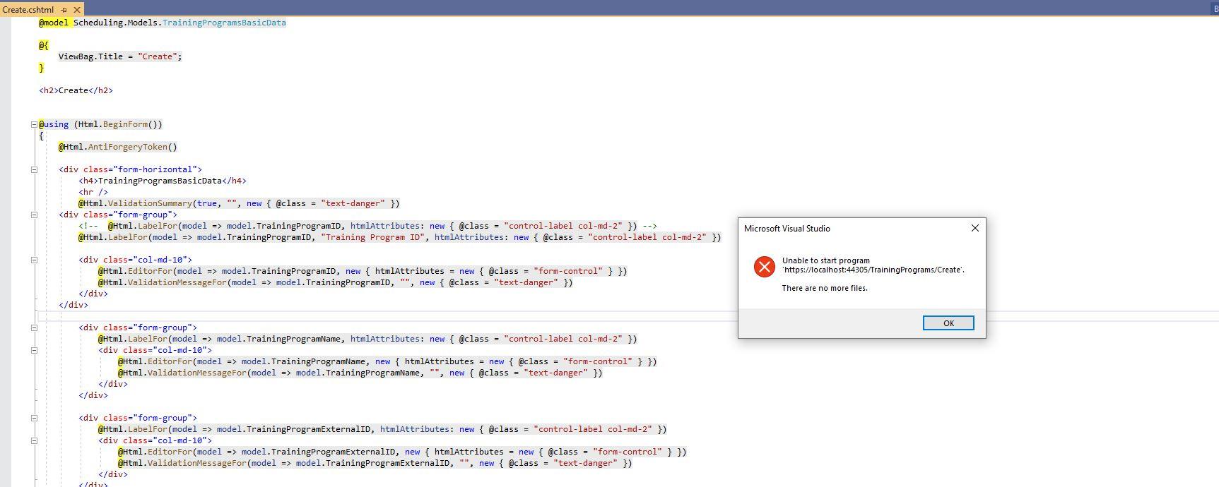 VS 2019 I tried to modify the label but the Create | Chegg.com