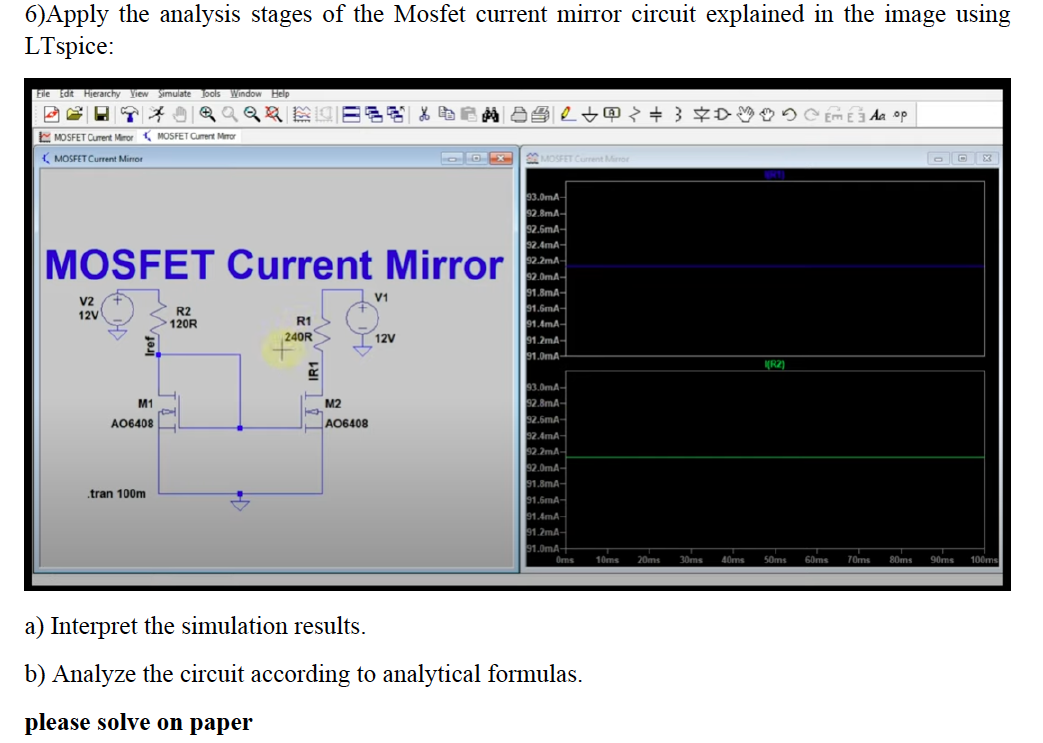 Solved a) ﻿Interpret the simulation results.b) ﻿Analyze the | Chegg.com