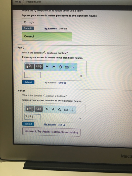 Solved PHYS 121: General Physics I HW 3 Problem 3.07 Problem | Chegg.com