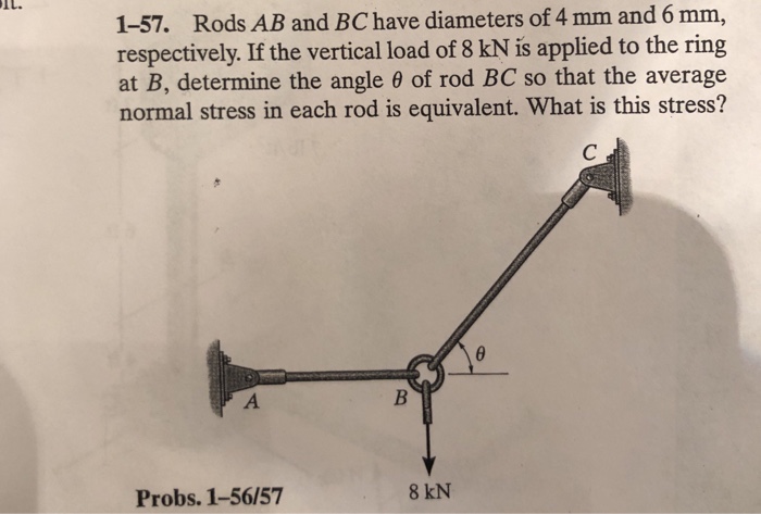 Solved IL. 1-57. Rods AB and BC have diameters of 4 mm and 6 | Chegg.com