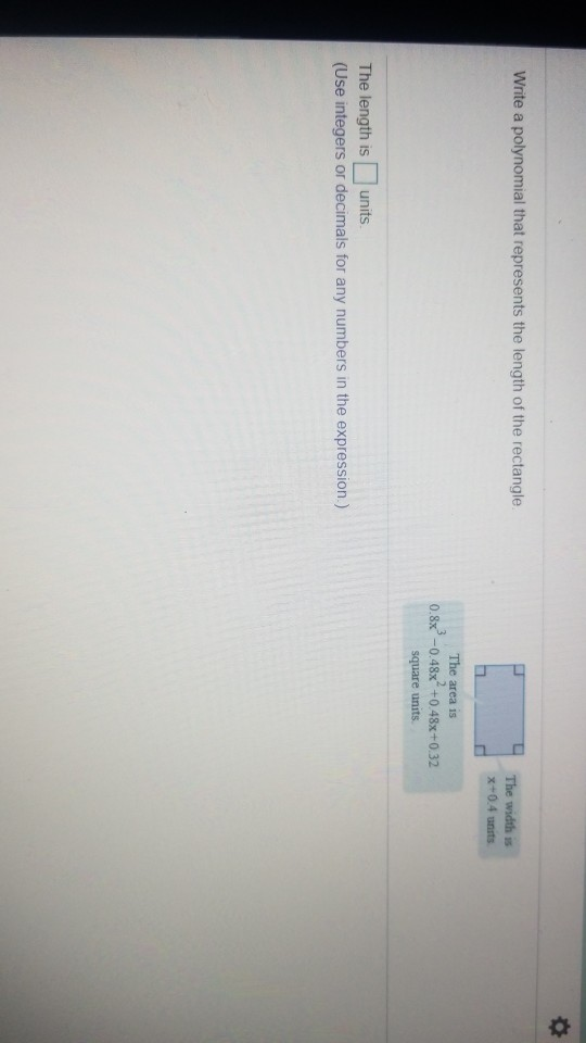 Solved d: Write a polynomial that represents the length of | Chegg.com