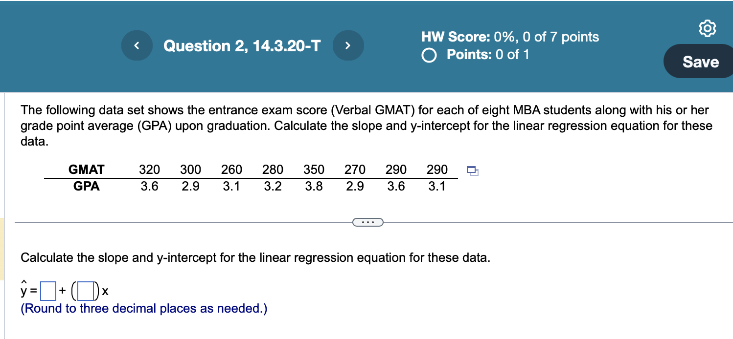 Solved The following data set shows the entrance exam score | Chegg.com
