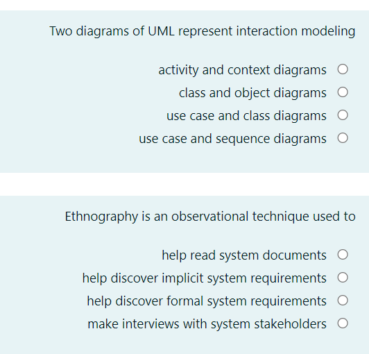 Solved Two Diagrams Of Uml Represent Interaction Modeling 9885