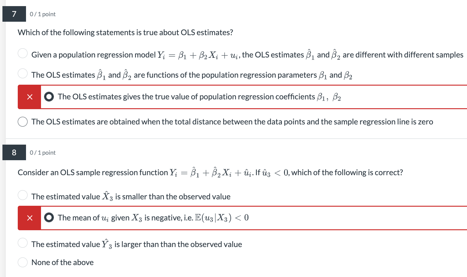 Solved Which of the following statements is true about OLS | Chegg.com