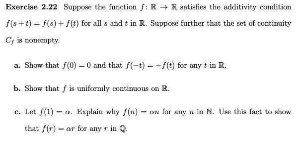 Solved Exercise 2.22 Suppose the function f:R→R satisfies | Chegg.com