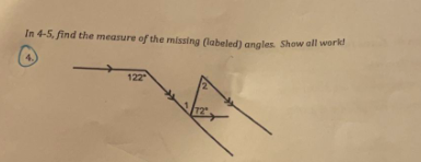 Solved In 4-5. find the measure of the missing (labeled) | Chegg.com