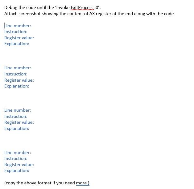 Solved .386 -model flat, stdcall . stack 4096 ExitProcess | Chegg.com