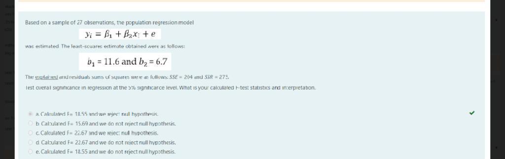 Solved Based on a sample of 27 observations, the population | Chegg.com