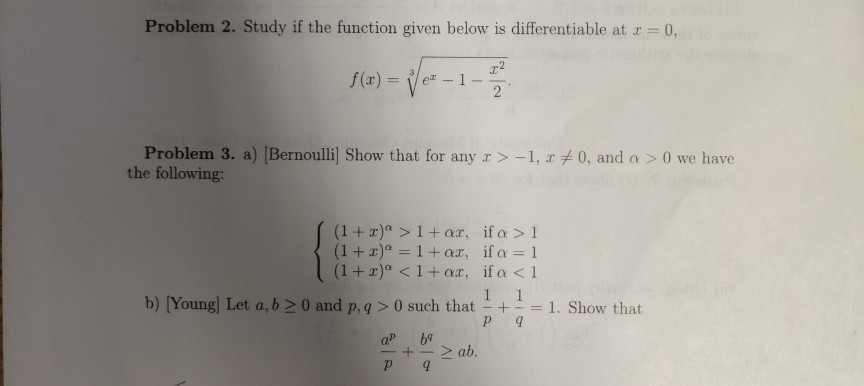 Solved Problem 2. Study if the function given below is | Chegg.com