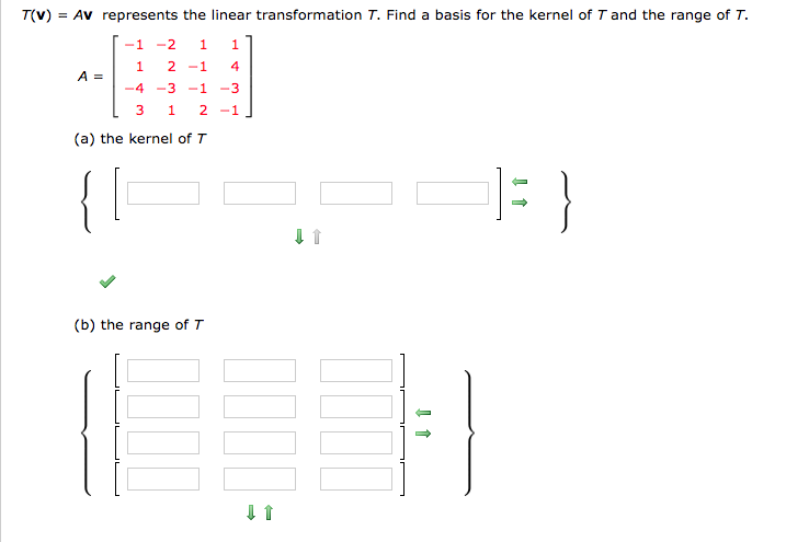 Solved T(V) = AV represents the linear transformation T. | Chegg.com