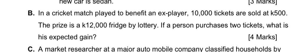 Solved B. In a cricket match played to benefit an ex-player, | Chegg.com