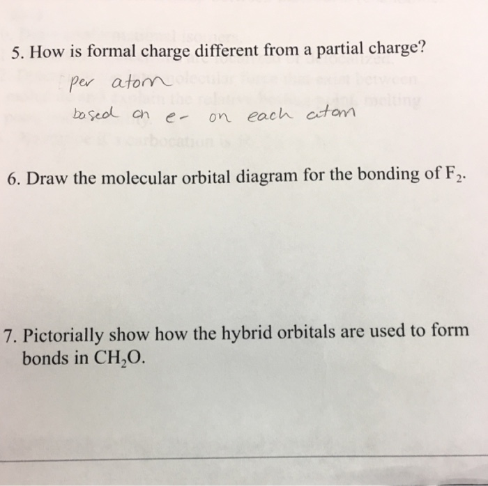 Solved 5. How is formal charge different from a partial | Chegg.com
