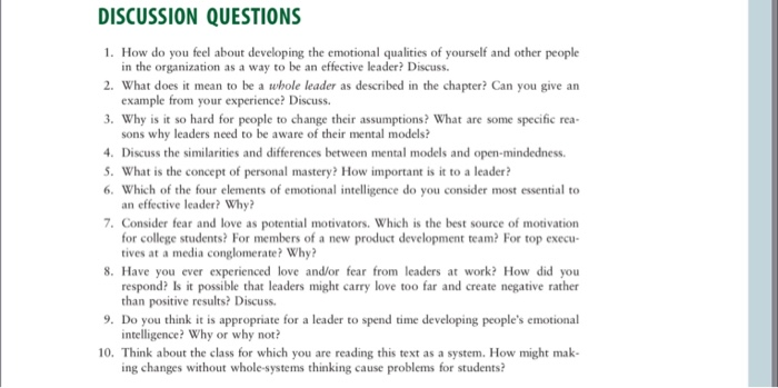 Solved DISCUSSION QUESTIONS 1. How do you feel about | Chegg.com