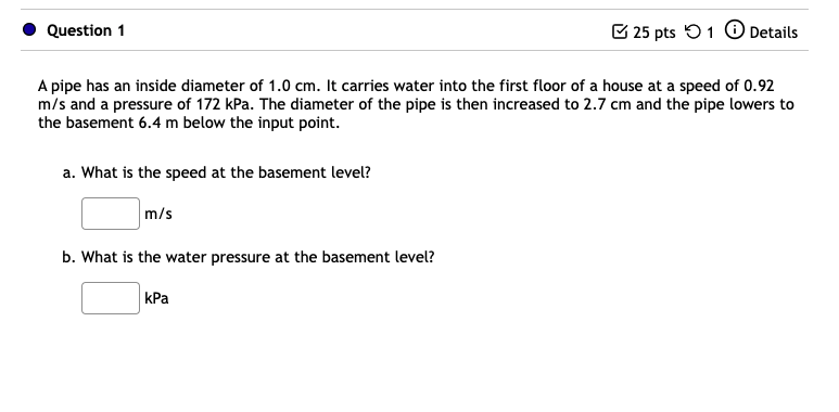 Solved Question 1 25 pts 1 Details A pipe has an inside | Chegg.com Solved Question 1 25 pts 1 Details A pipe has an inside | Chegg.com