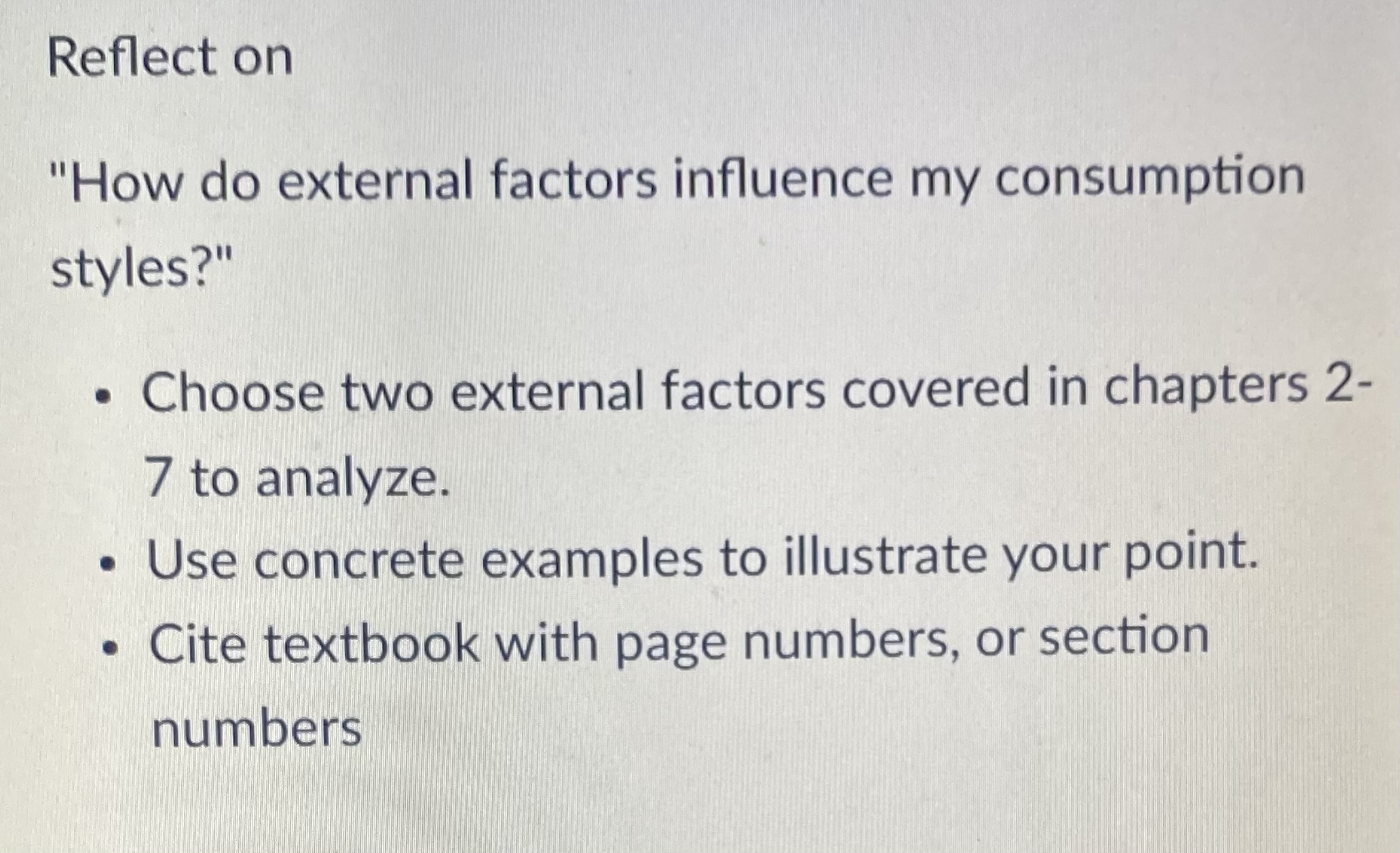 Solved Reflect on"How do external factors influence my | Chegg.com
