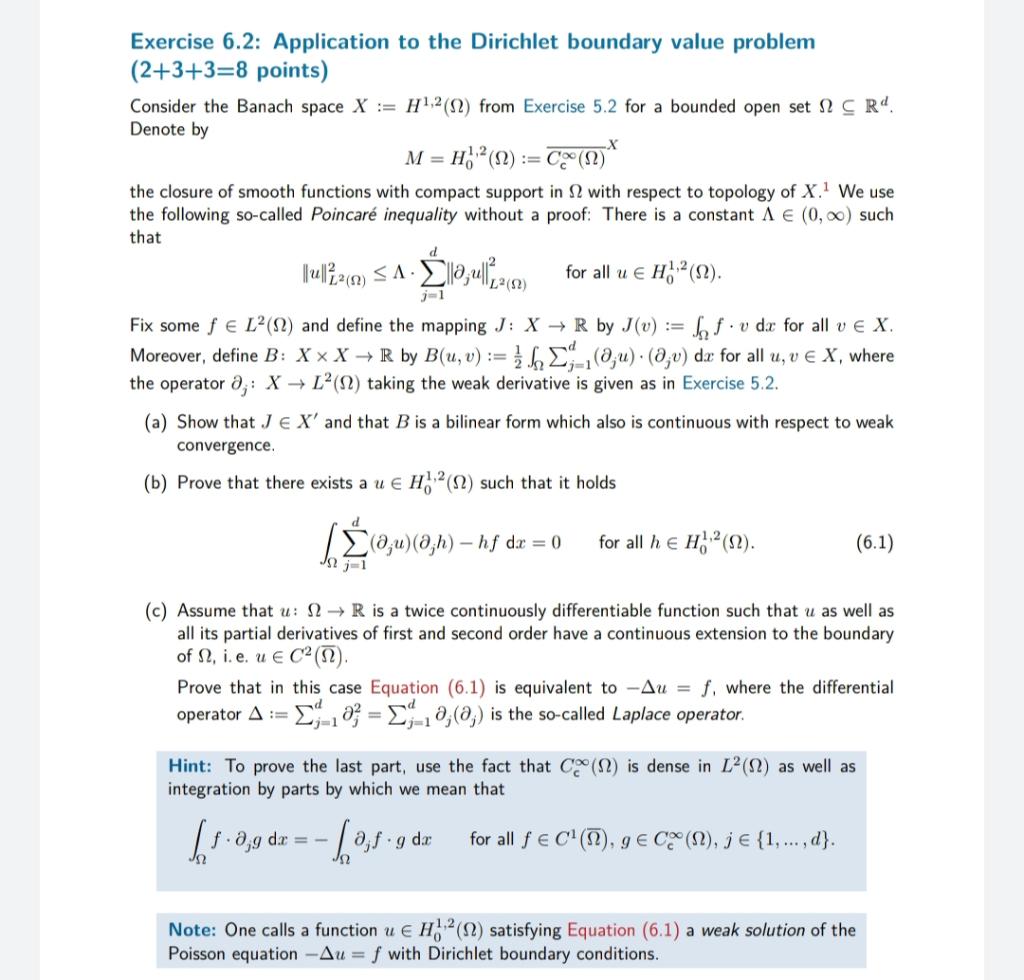 Solved Exercise 6.2: Application to the Dirichlet boundary | Chegg.com