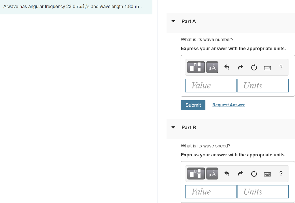 Solved A wave has angular frequency 23.0 rad/s and | Chegg.com