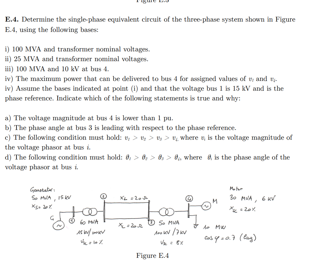 Solved E.4. Determine the single-phase equivalent circuit of | Chegg.com