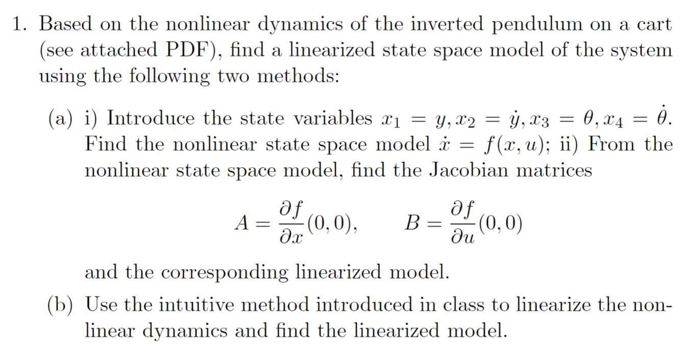 Based on the nonlinear dynamics of the inverted | Chegg.com