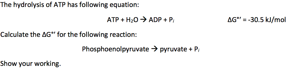 Solved The hydrolysis of ATP has following equation: ATP + | Chegg.com