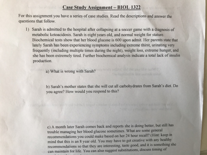 Solved Case Study Assignment-BIOL 1322 For this assignment | Chegg.com