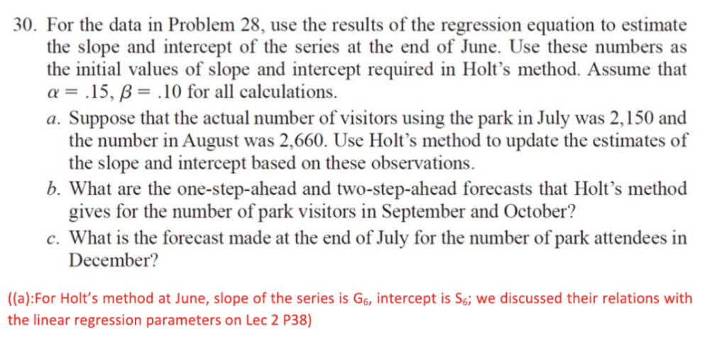 Solved 30. For the data in Problem 28, use the results of | Chegg.com