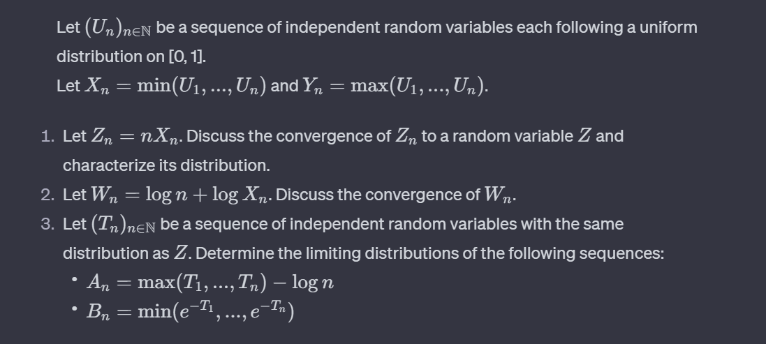 Solved Let (Un)ninN ﻿be a sequence of independent random | Chegg.com