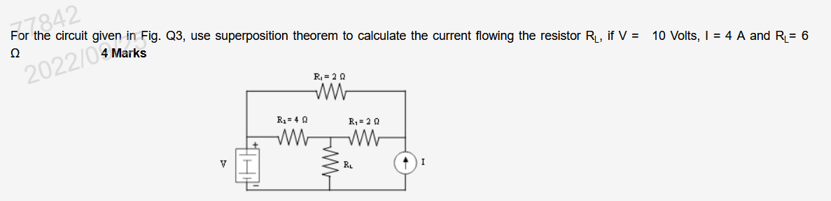 Solved For the circuit given in Fig. Q3, use superposition | Chegg.com