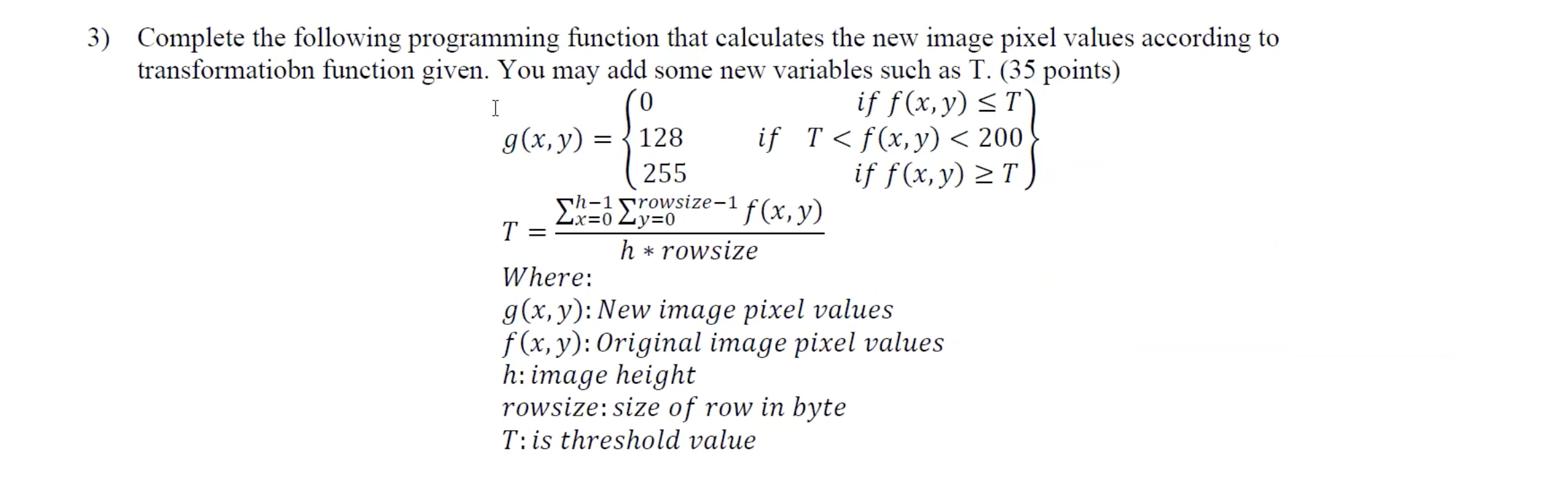 Solved 3) Complete the following programming function that | Chegg.com