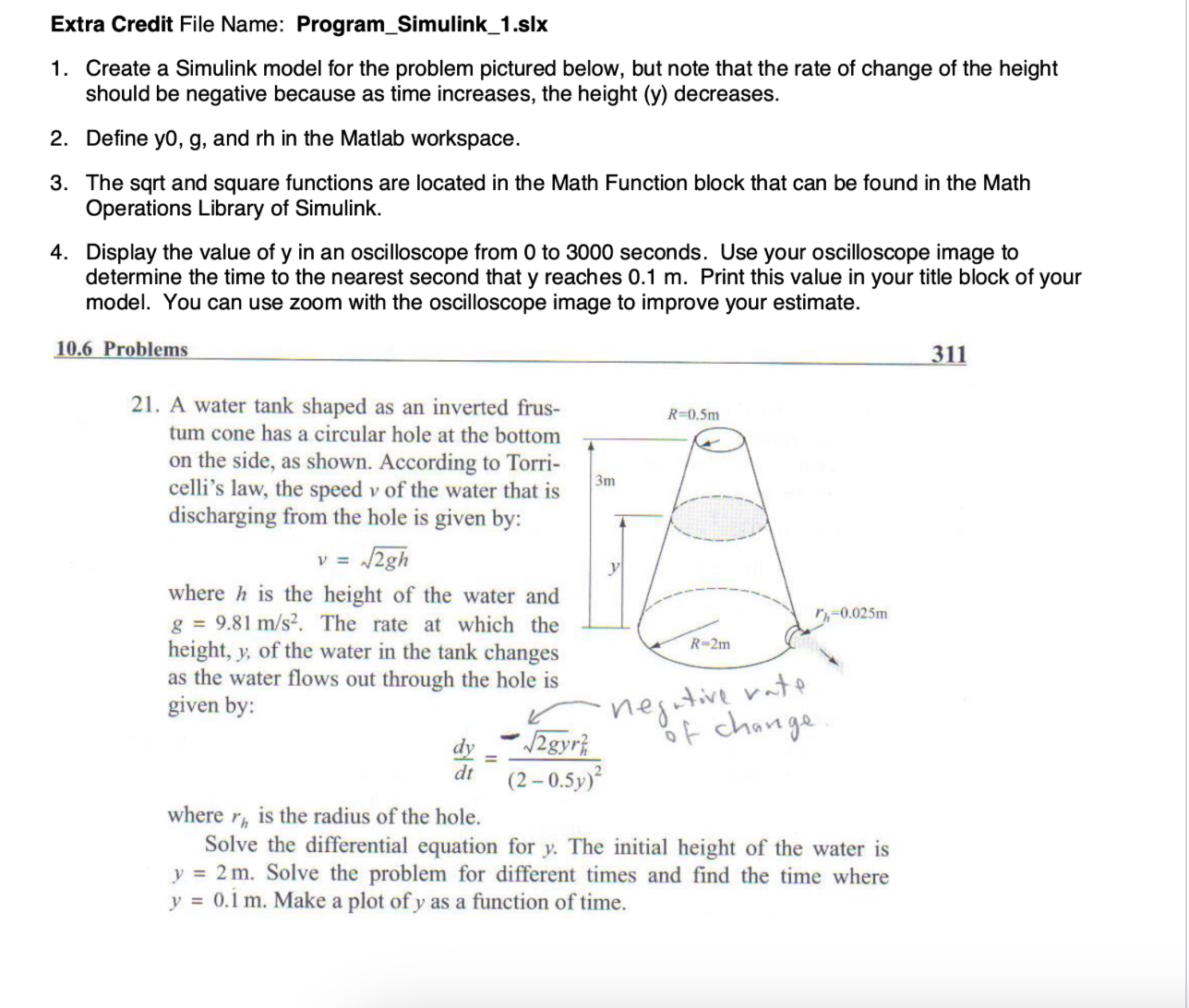 Solved Extra Credit File Name: Program_Simulink_1.slx 1. | Chegg.com