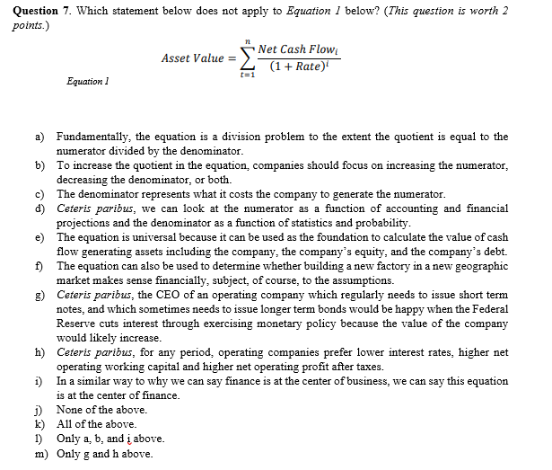 Question 7. Which statement below does not apply to | Chegg.com