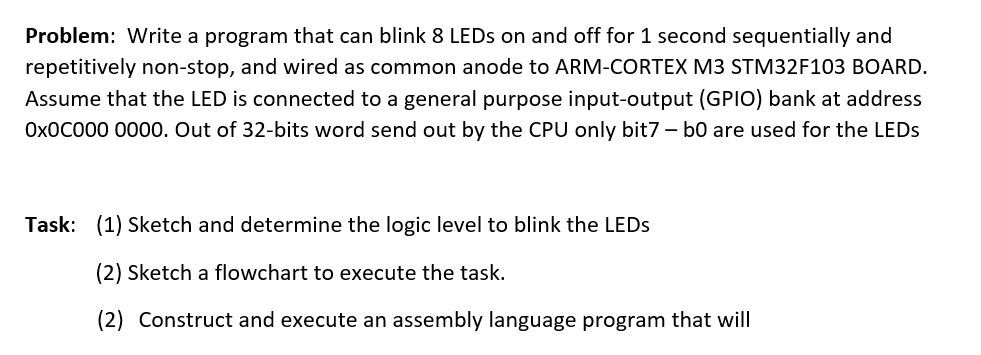 Solved Problem Write A Program That Can Blink 8 Leds On And 7577