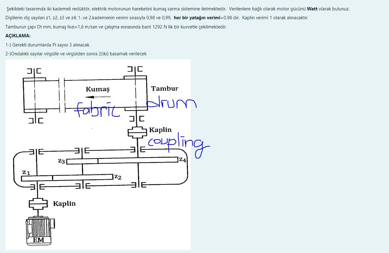 The two-stage reducer in the design in the figure | Chegg.com