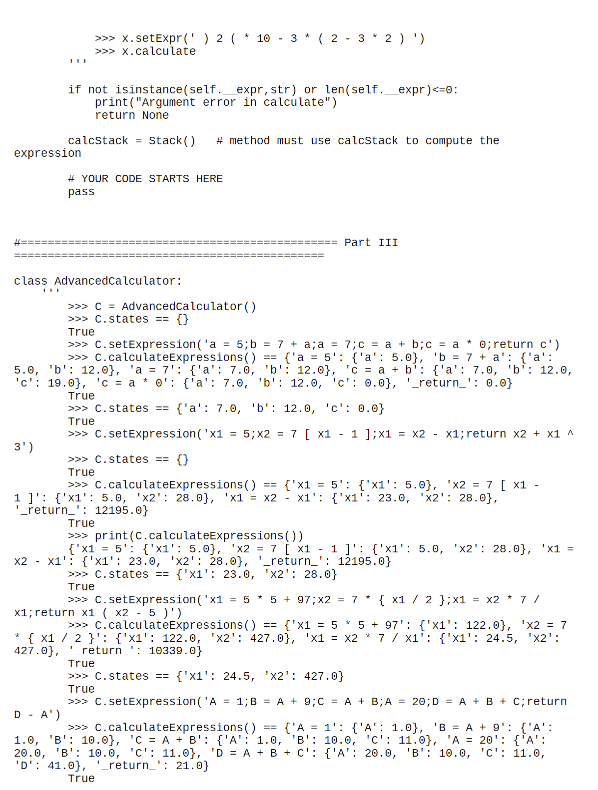 Solved Please implement the calculator and advanced | Chegg.com