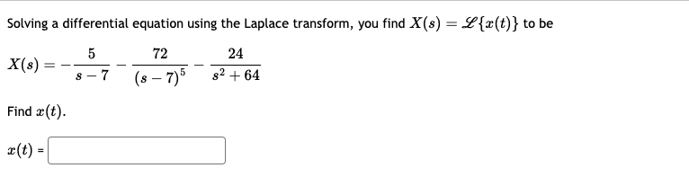 Solved Solving a differential equation using the Laplace | Chegg.com